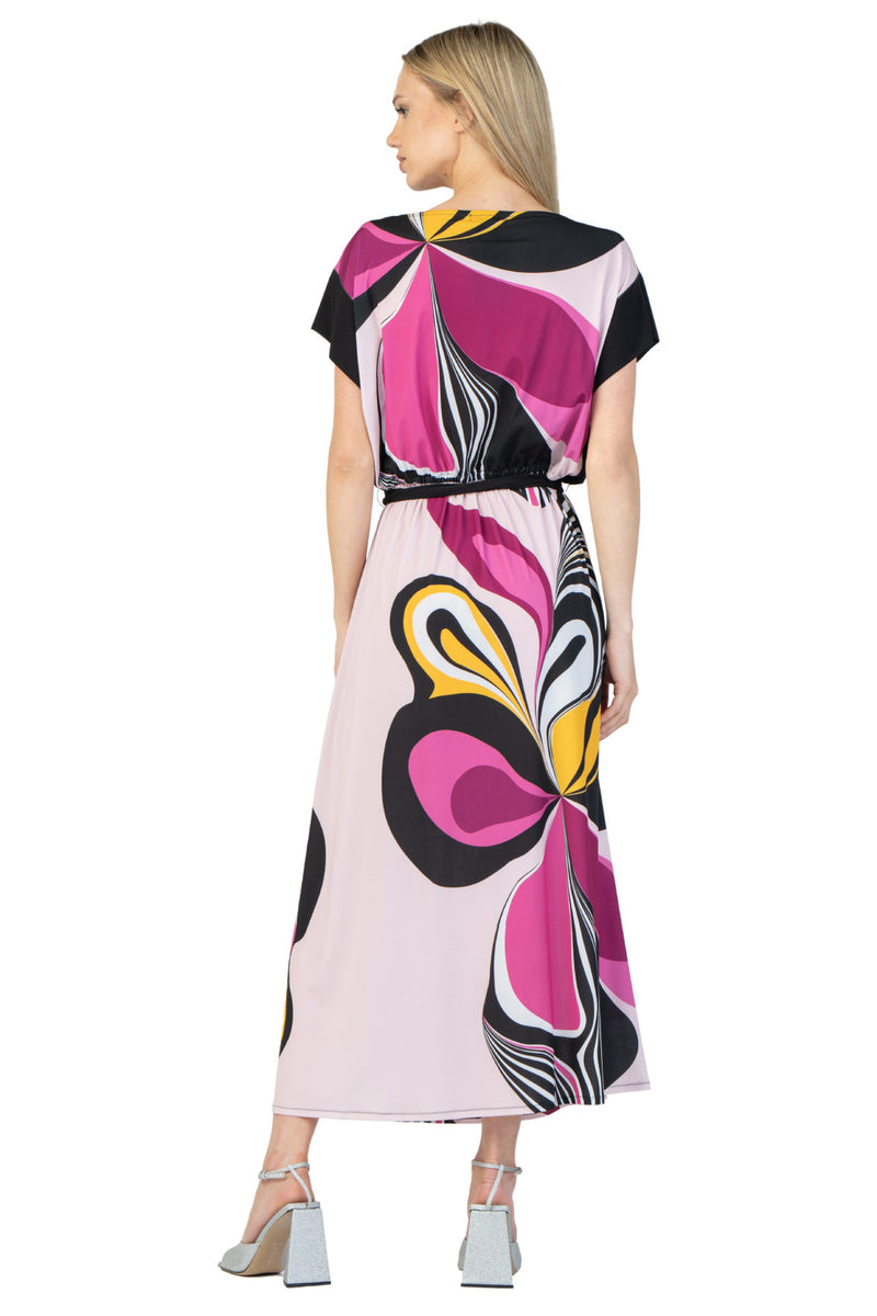 Slit Armhole Elastic Waist Long Dress – EvaVarro