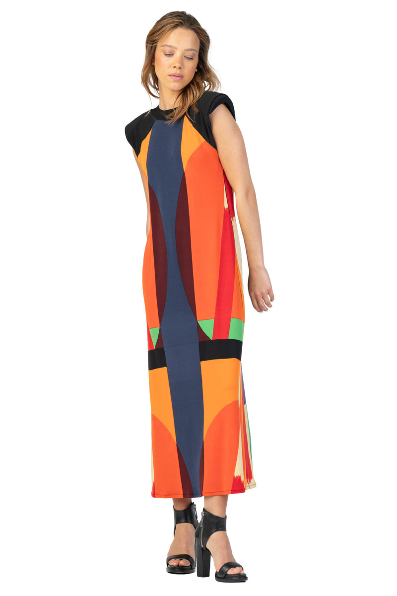 Yokes with Shoulder Pads Tie Back Neck Straight Dress – EvaVarro