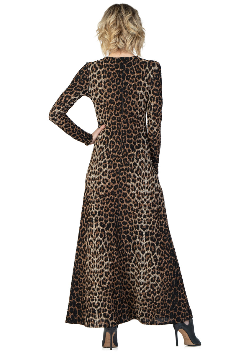 Long Sleeve A Line Extra Long Curved Hemline Dress – EvaVarro