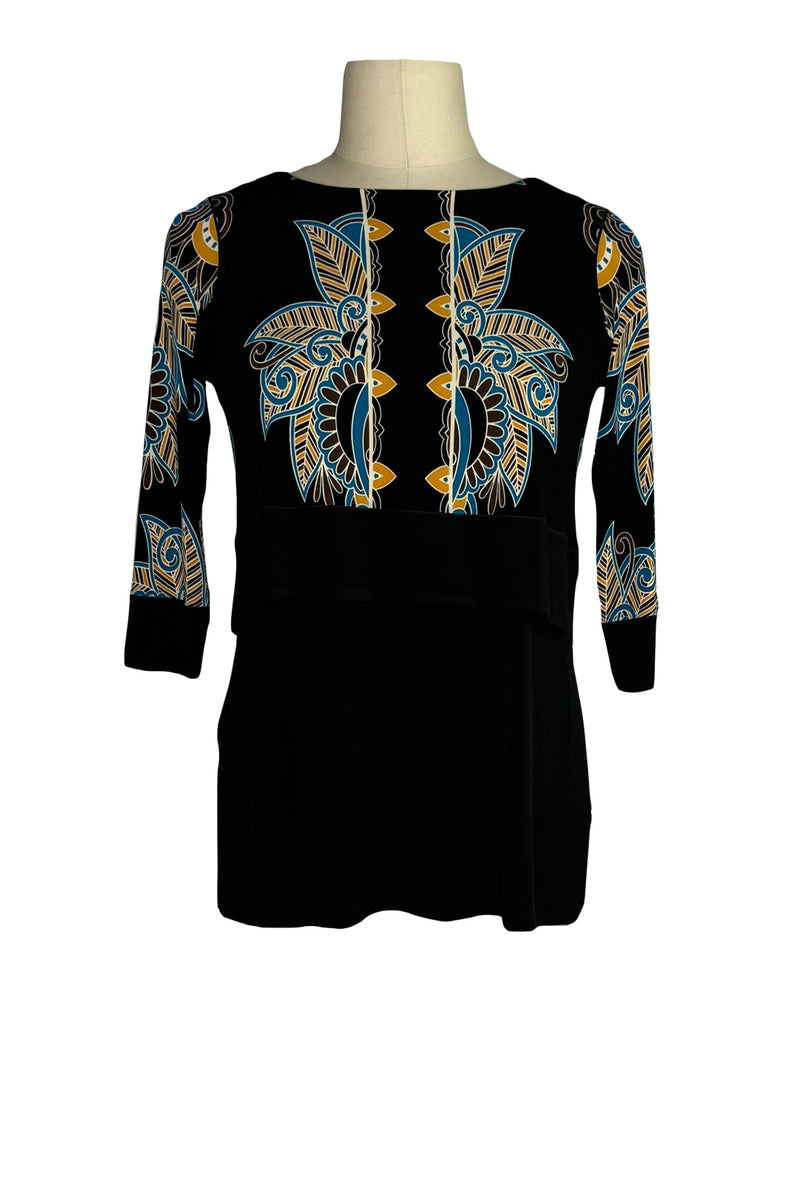 Side slit banded 3/4 sleeve layered tunic – EvaVarro