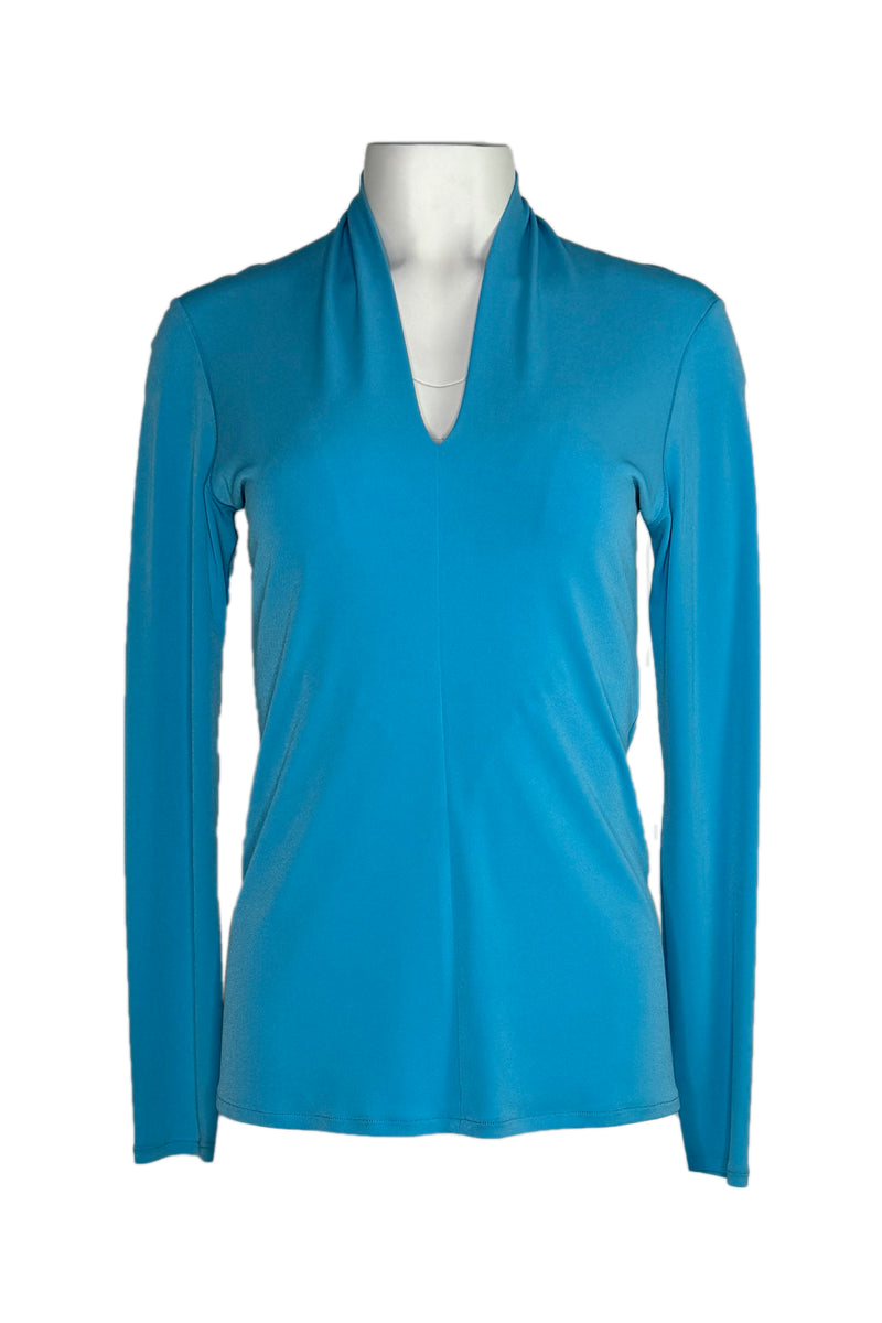 Long sleeve slit cut neck top – EvaVarro